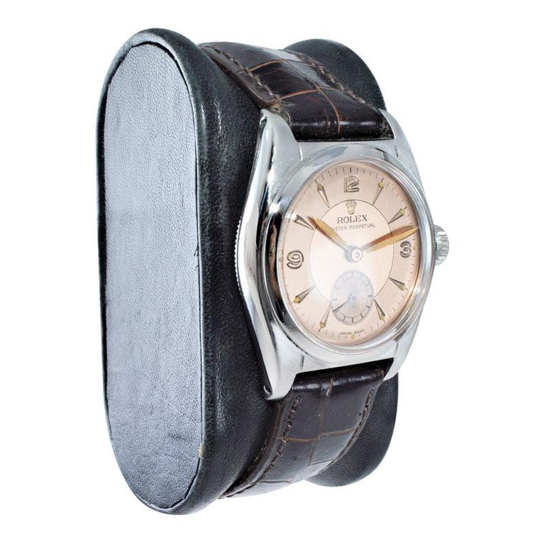 Rolex Stainless Steel Sub Seconds Bubble Back Watch, circa 1951 at 1stDibs