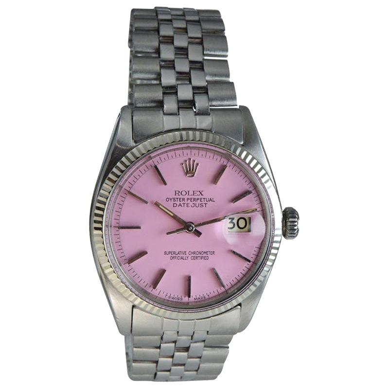 Rolex Watch Company Stainless Steel Gold Bezel Bubble Back Watch at ...