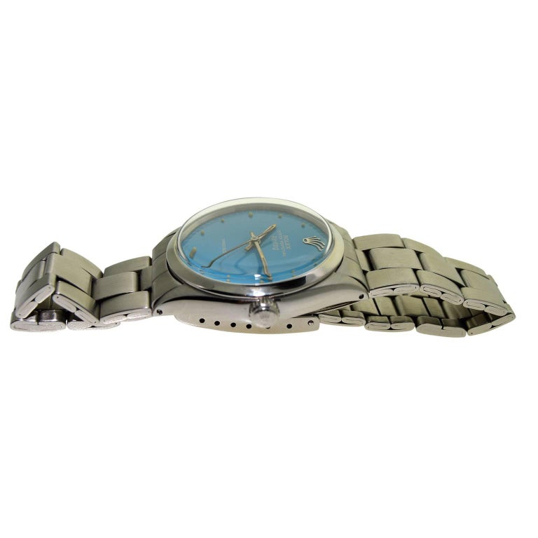 Rolex Stainless Steel Air King Powder Blue Dial Perpetual Wind ...