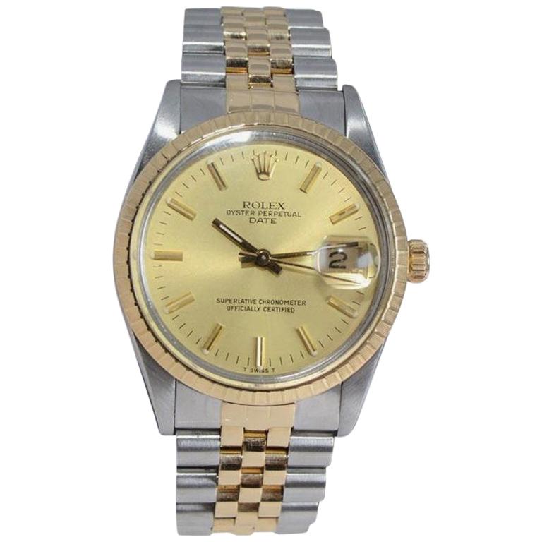 Rolex Steel and Gold Date with Original Bracelet, with Papers from 1985 ...
