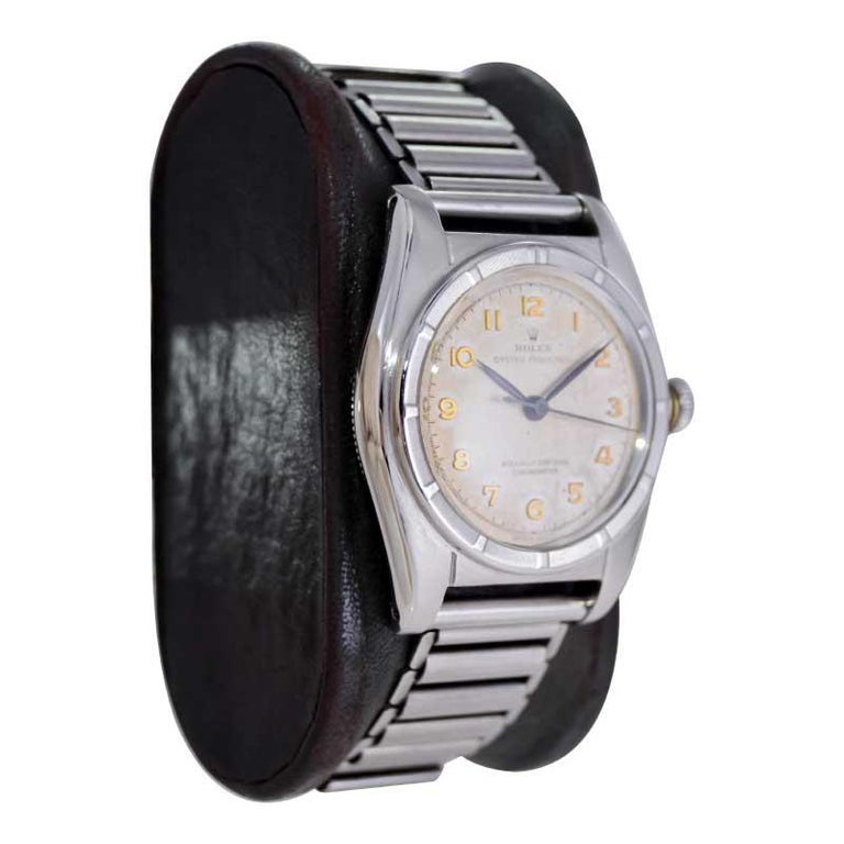 Rolex Steel Classic "Bubble Back" with Original Dial and Ladder ...