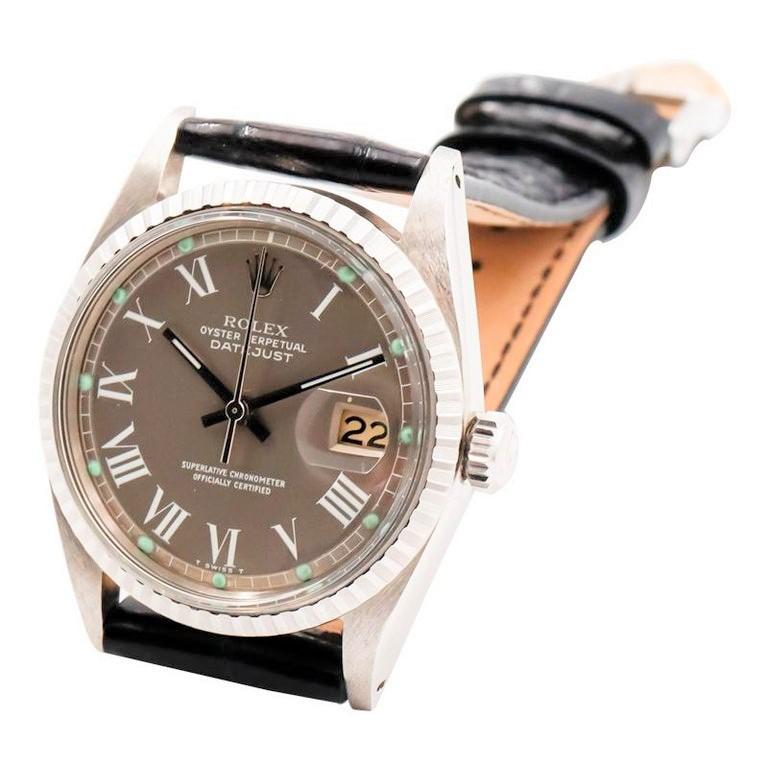 Rolex Steel Datejust with Factory Original Brown "Pie Pan" Dial from ...
