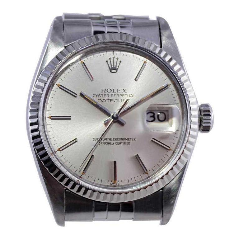Rolex Steel Quickest Datejust with Exceptional Original Silver Dial ...