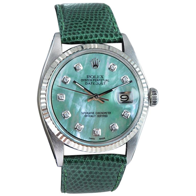 Rolex Stainless Steel Datejust Wristwatch circa 1961 with Custom ...