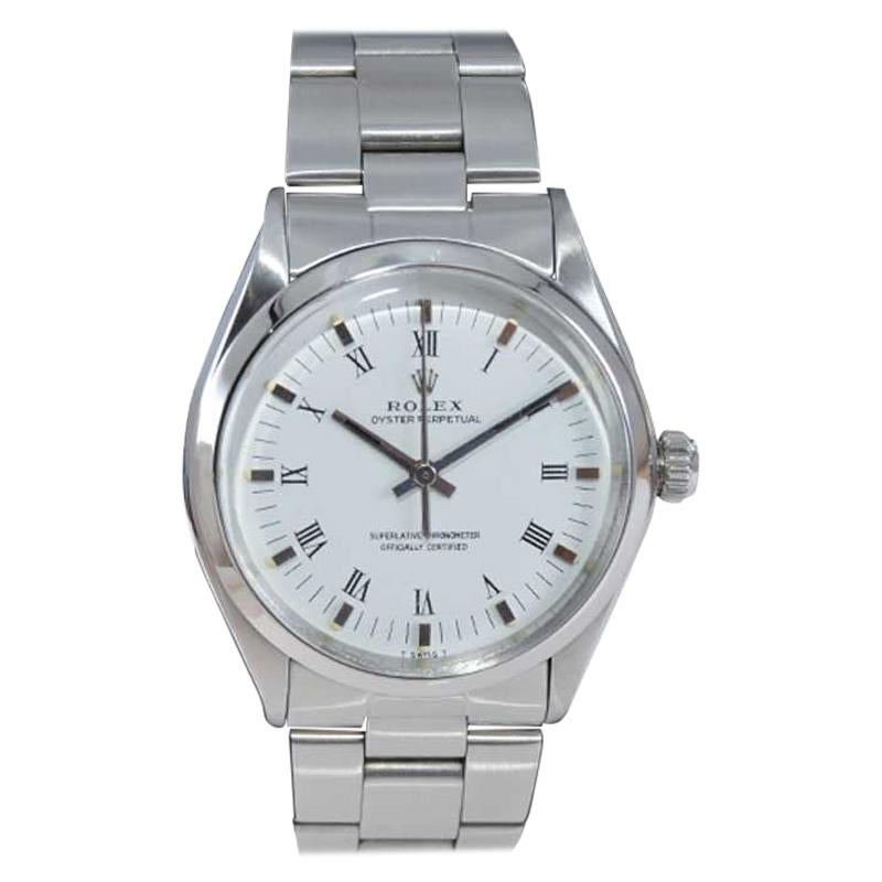 Rolex Stainless Steel Datejust with Rare Original Roman Numeral Dial ...