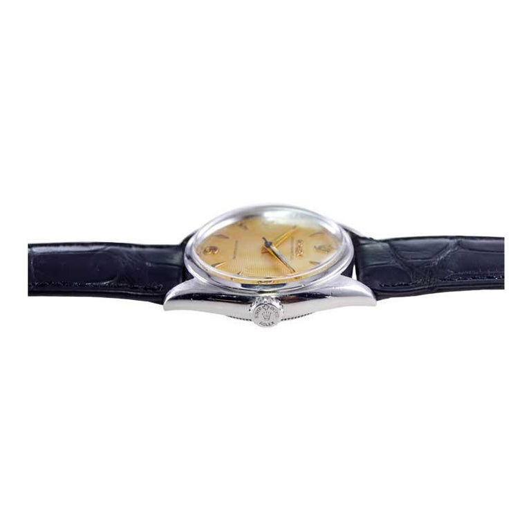 Rolex Steel Oyster Perpetual with Original Patinated Waffle Dial from ...