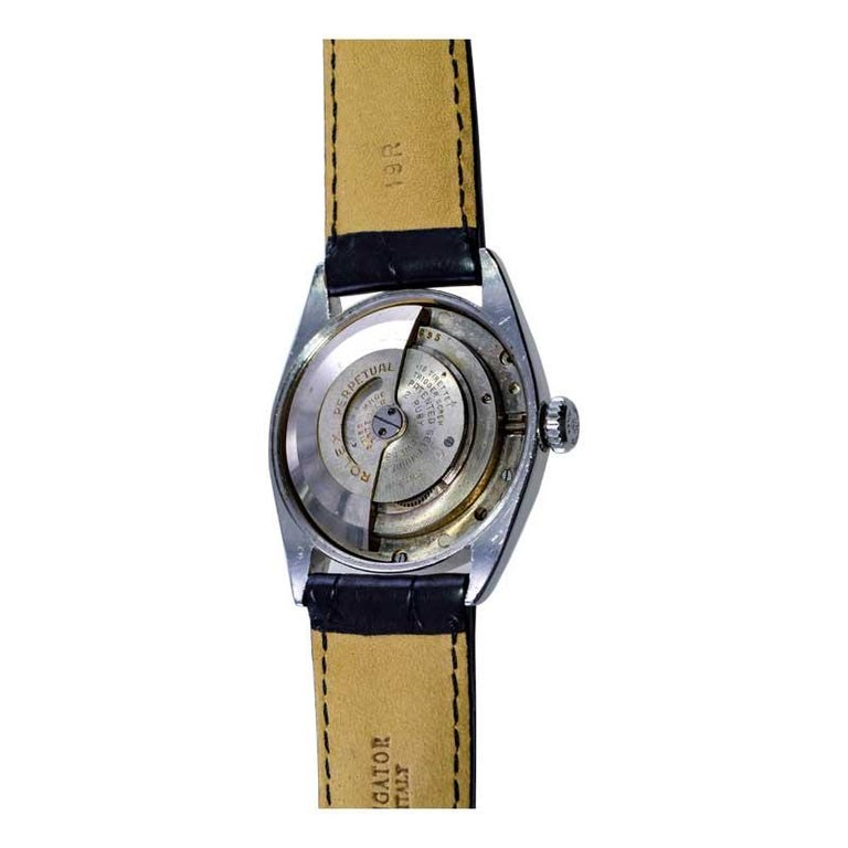 Rolex Steel Oyster Perpetual with Original Patinated Waffle Dial from ...