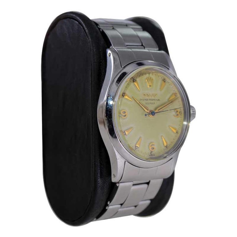 Rolex Steel Oyster Perpetual with Rare Factory Original "Deep Sea" Dial ...