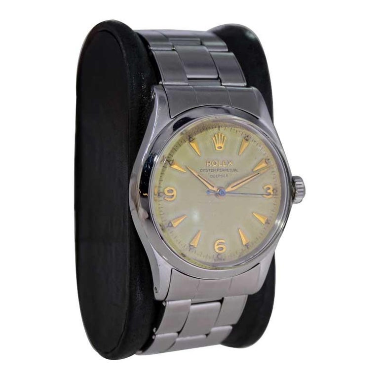 Rolex Steel Oyster Perpetual with Rare Factory Original "Deep Sea" Dial ...