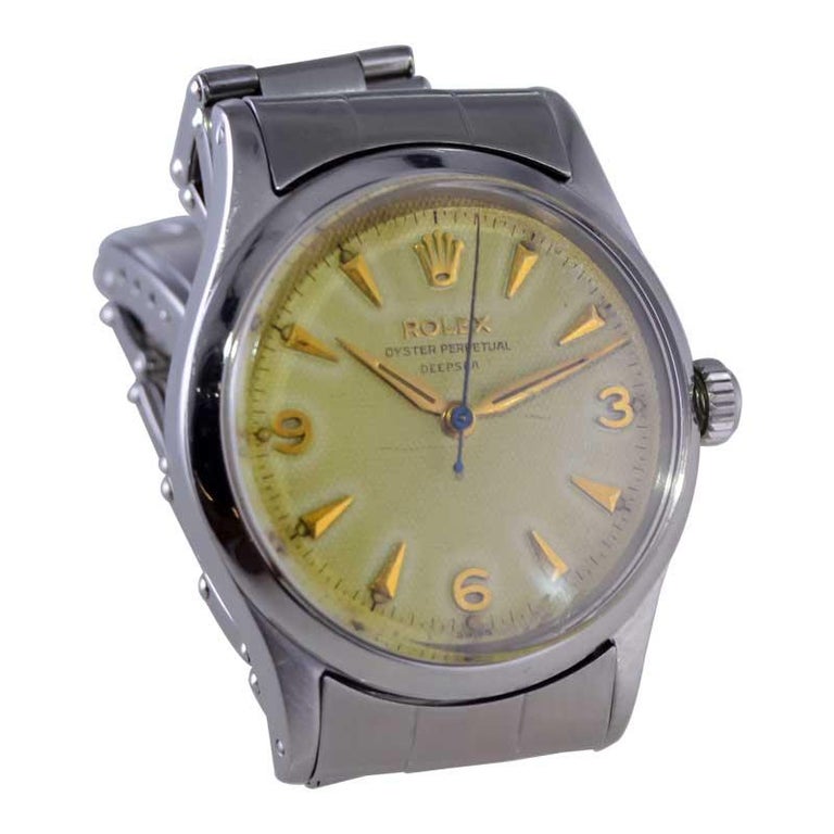 Rolex Steel Oyster Perpetual with Rare Factory Original "Deep Sea" Dial ...