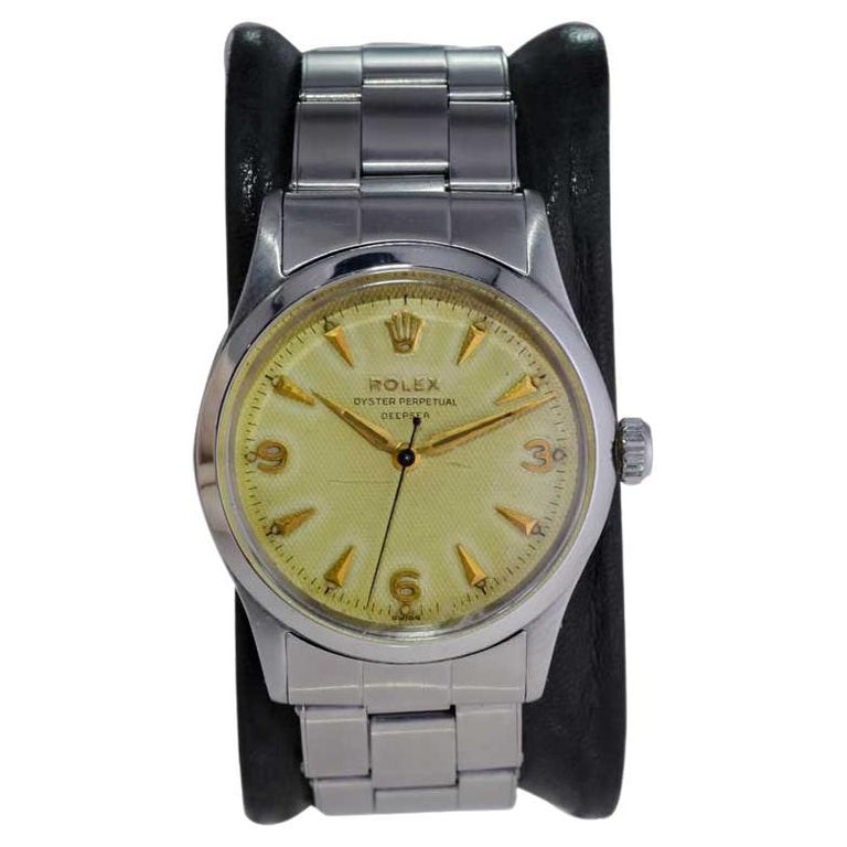 Rolex Steel Oyster Perpetual with Rare Factory Original "Deep Sea" Dial ...