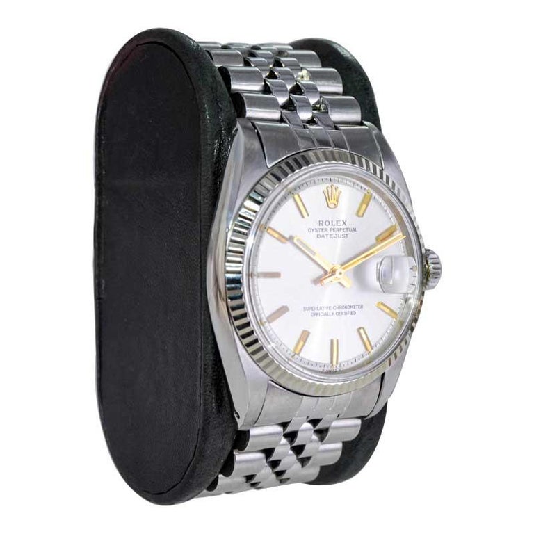 Rolex Steel Perpetual Datejust with Original Excellent Silver Dial 1960 ...