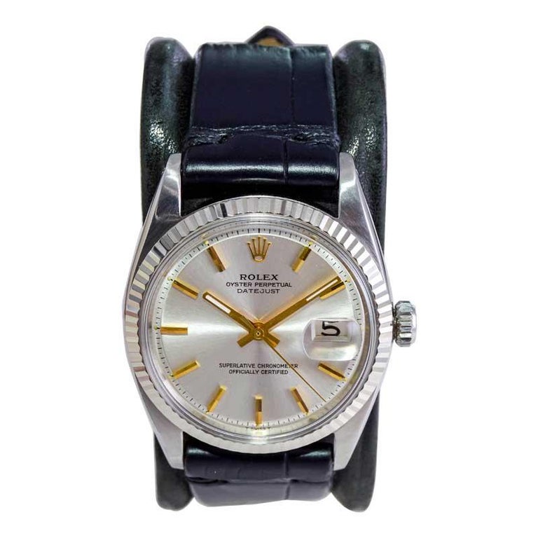 Rolex Steel Perpetual Datejust with Original Outstanding Silver Dial ...