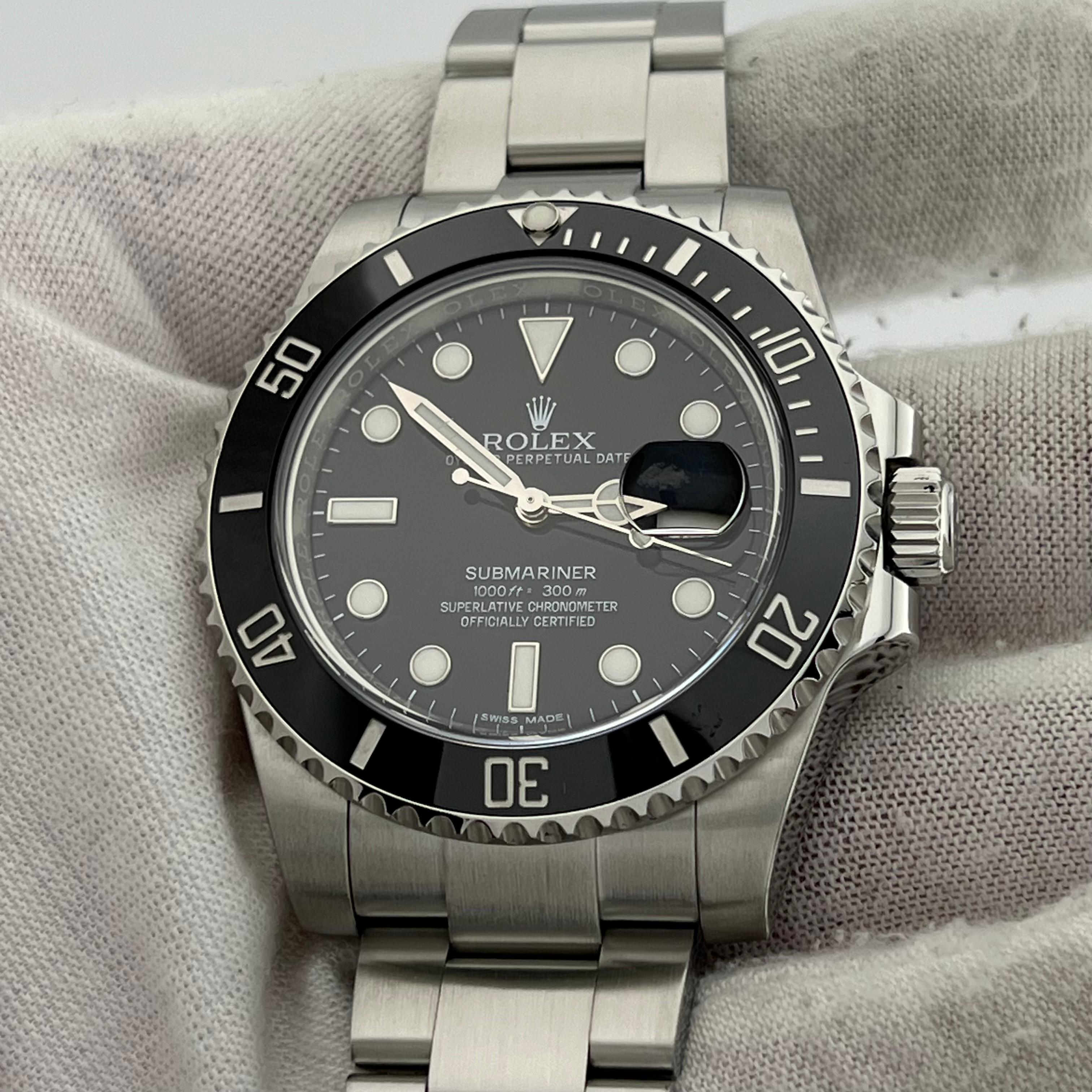 Rolex Submariner 116610LN Black Ceramic Stainless Steel Box Paper 2017 For Sale at 1stDibs