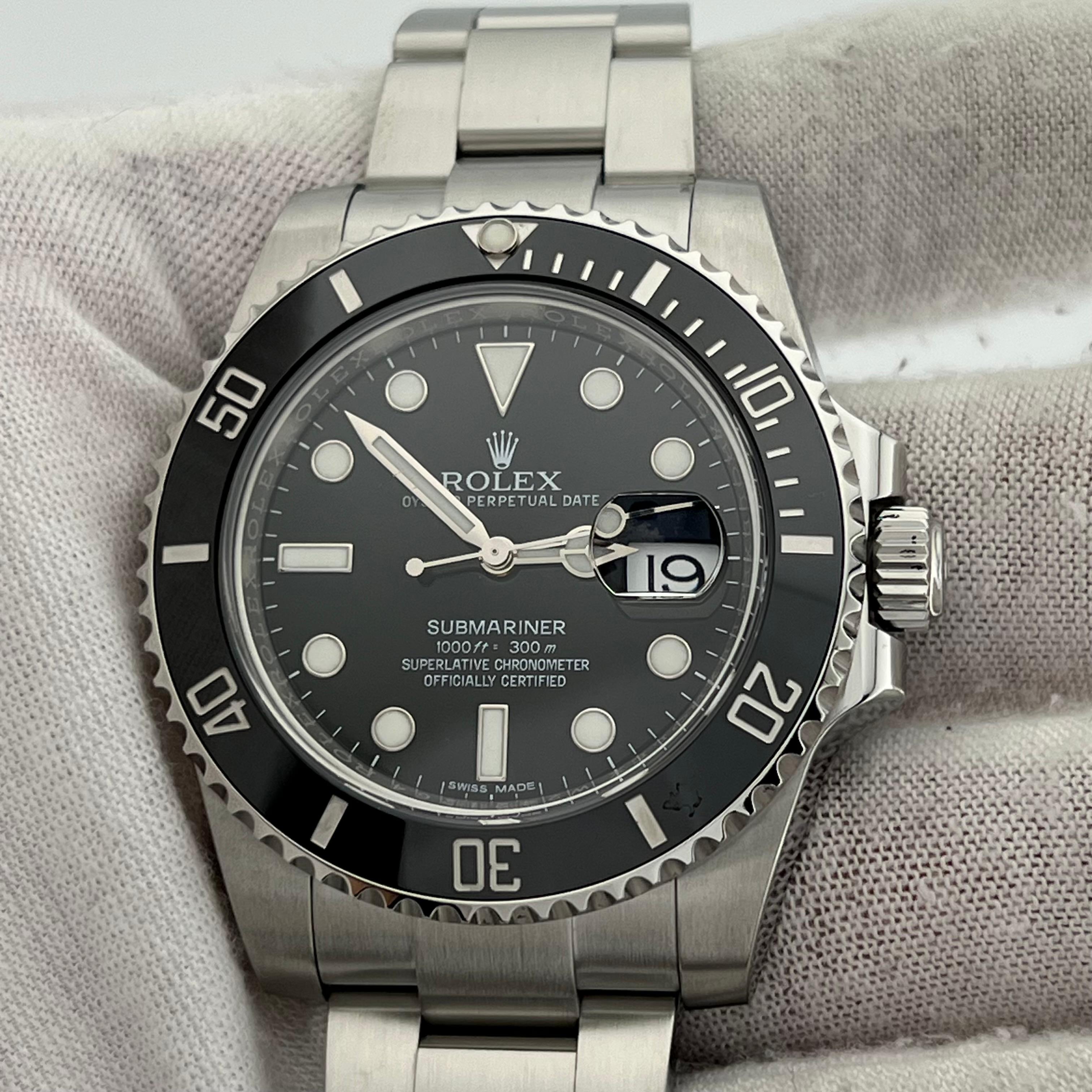 Rolex Submariner 116610LN Black Ceramic Stainless Steel Box Paper 2017 ...