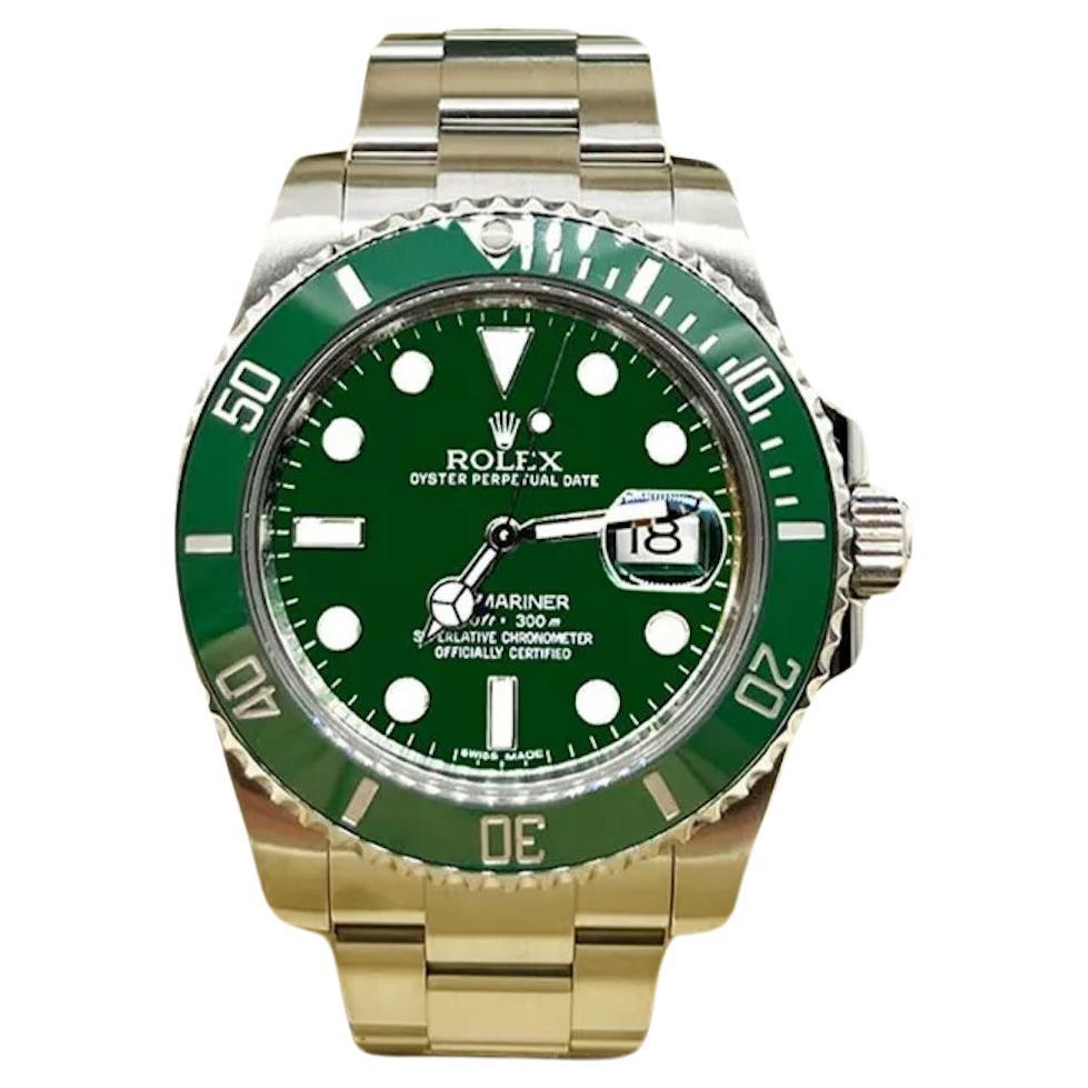 Rolex Submariner 116610LV Hulk Green Ceramic Stainless Box Paper For Sale at 1stDibs