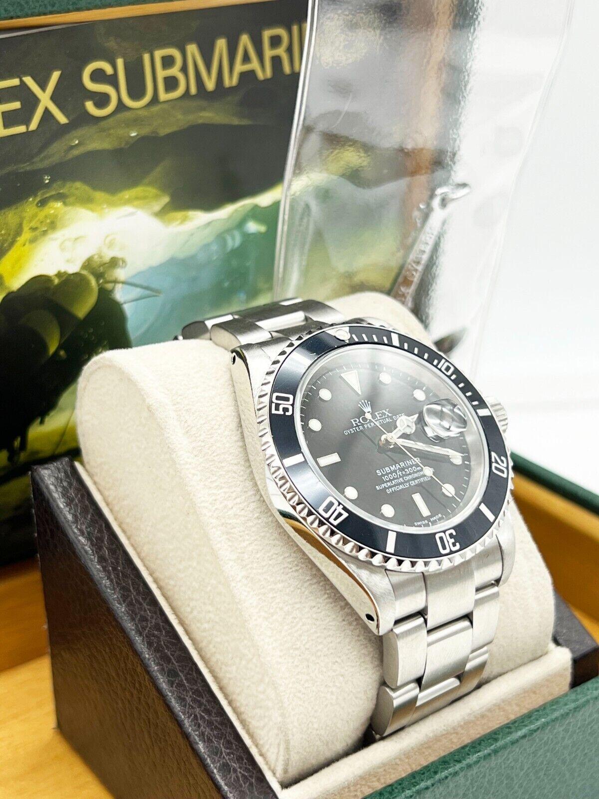 Rolex Submariner 16610 Black Stainless Steel Box Paper, 2002 For Sale ...