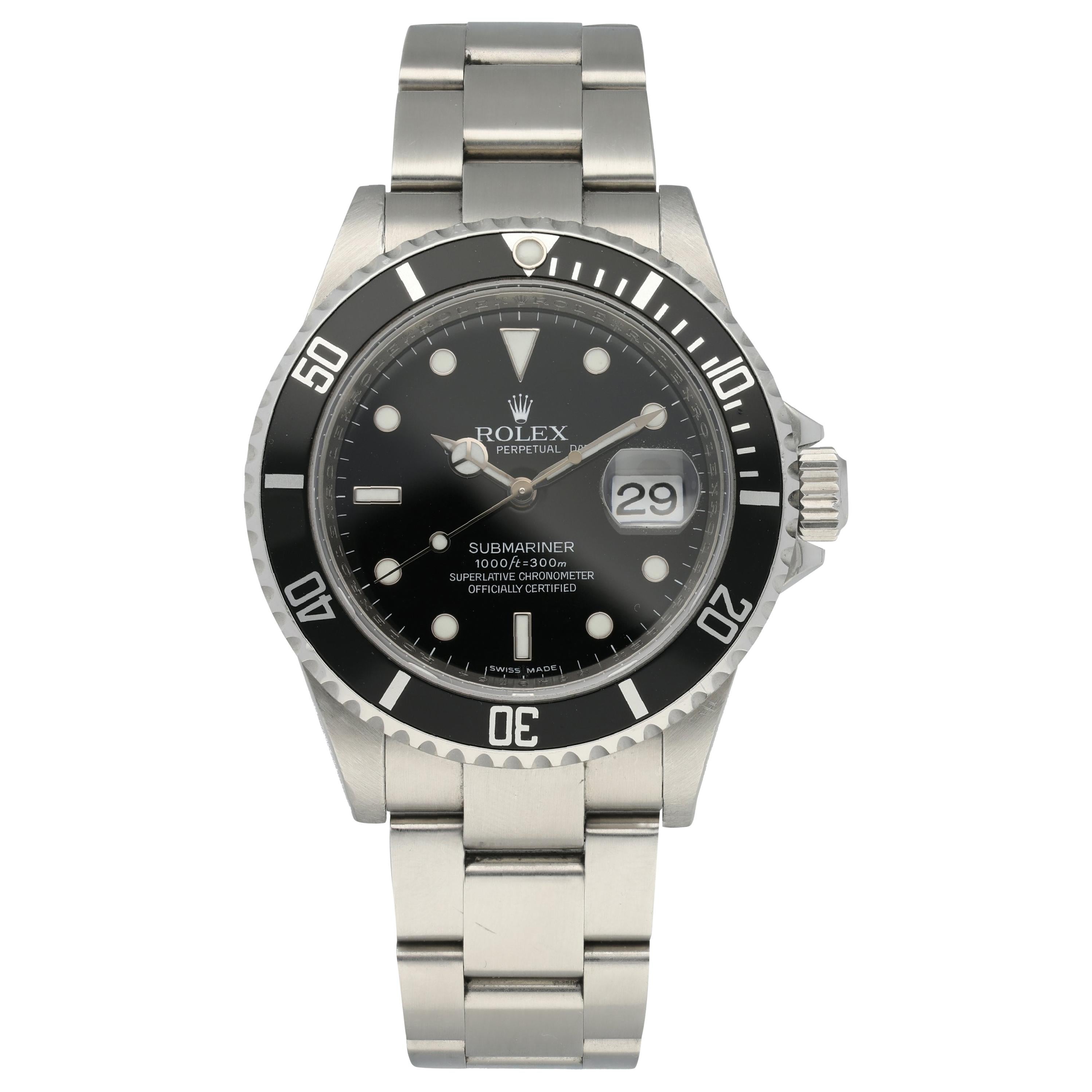 Rolex Submariner 16610 Engraved Rehaut Men's Watch For Sale at 1stDibs