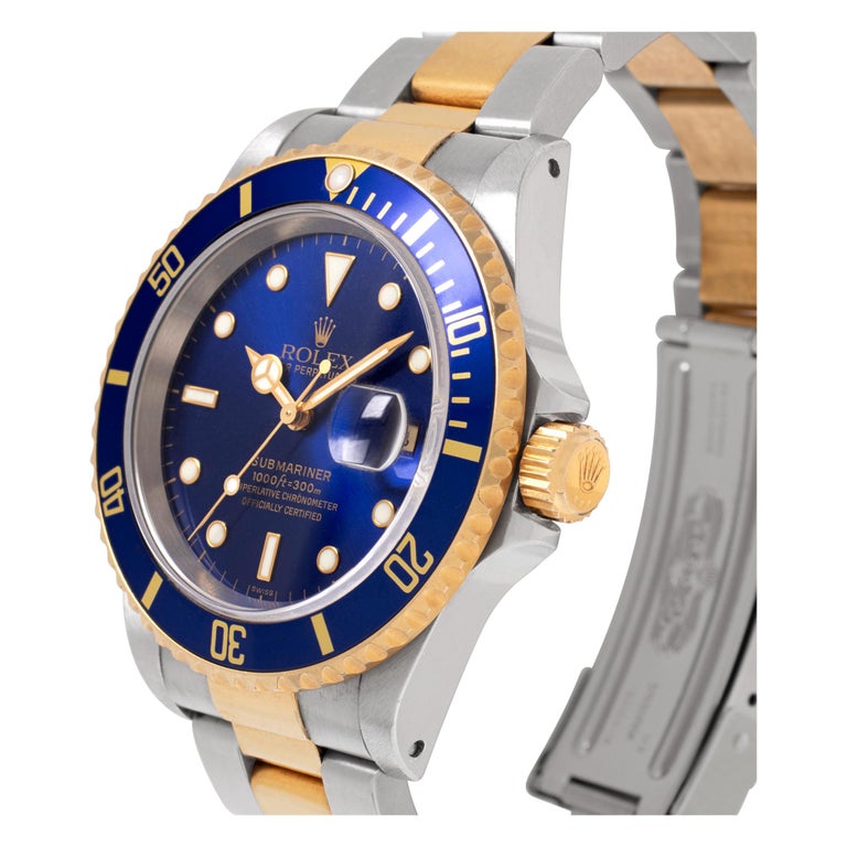 Rolex Submariner 16613 Automatic Watch Stainless Steel Blue Dial For ...