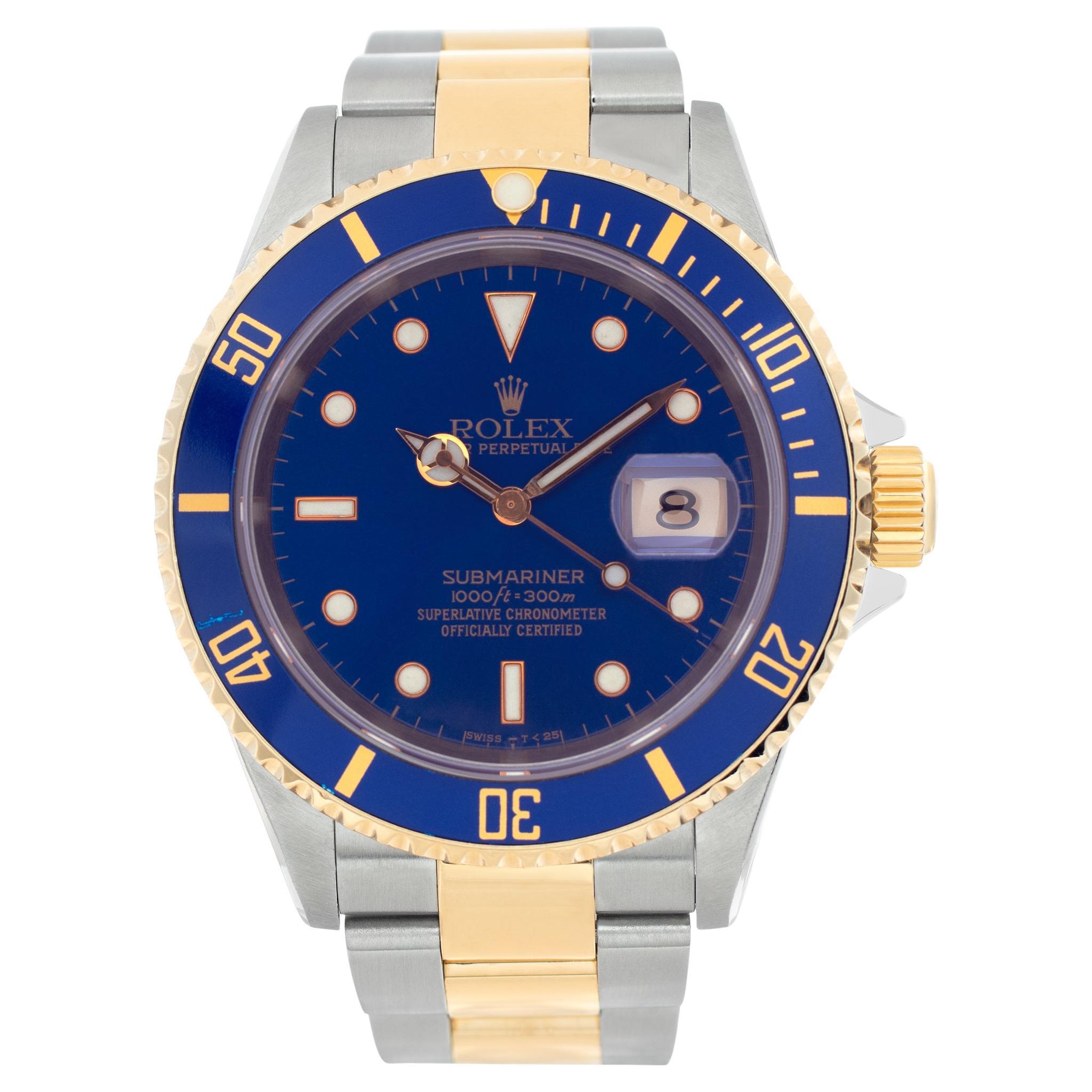 Rolex Submariner 16613 Automatic Watch Stainless Steel Blue Dial For ...