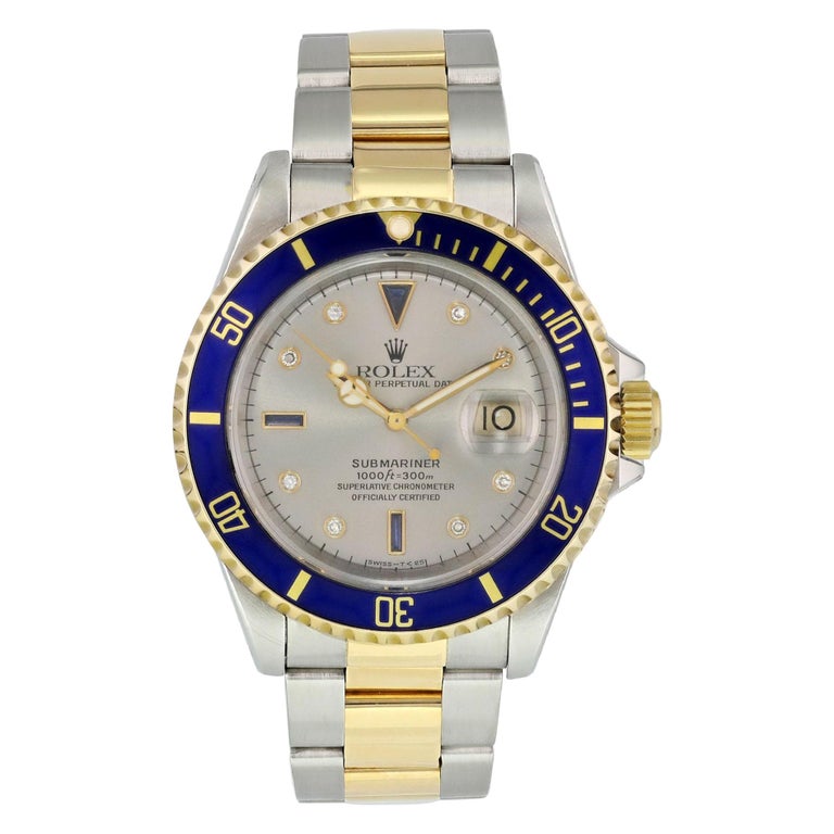 Rolex Submariner 16613 Serti Dial Men Watch For Sale at 1stDibs | rolex ...