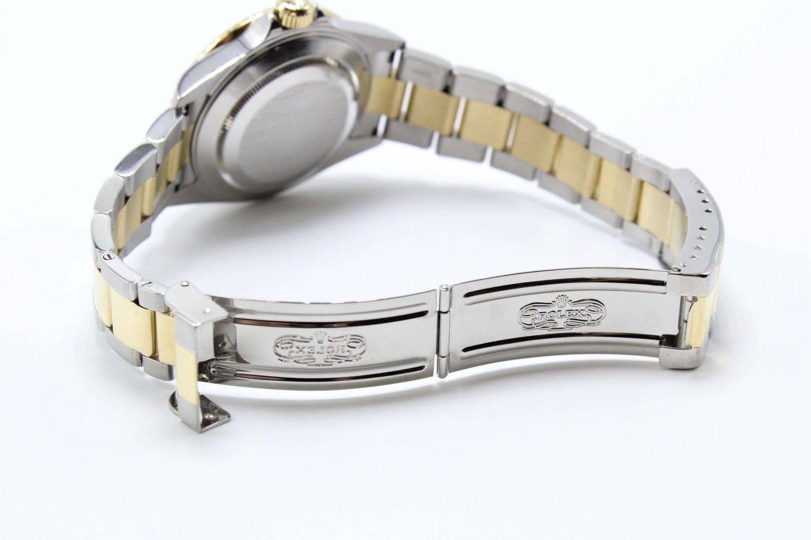 Rolex Submariner 16613 Silver Serti Diamond Dial 18 Karat Gold ...