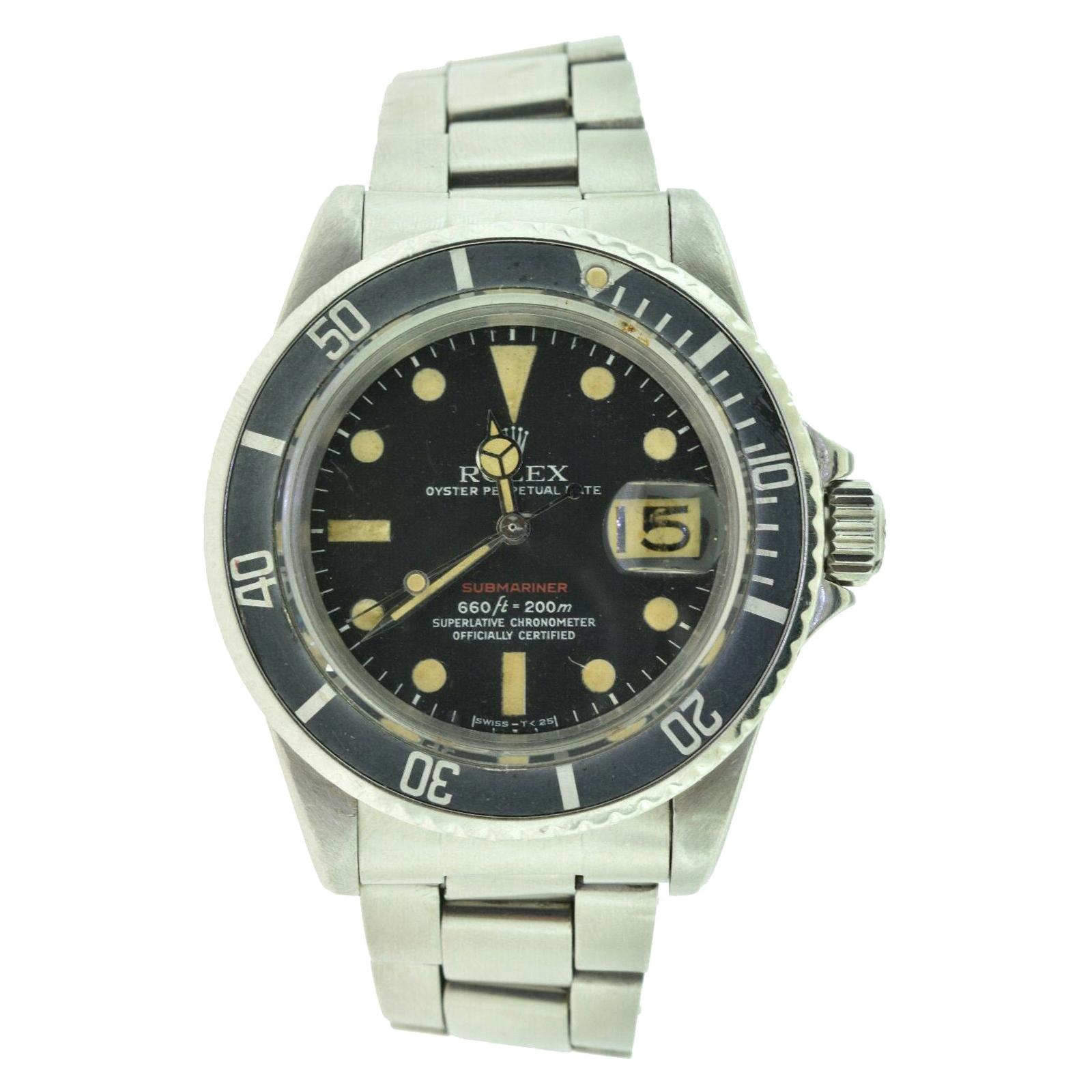 Rolex Submariner 1680 Blue/Beige "Ghost Bezel" Steel Watch, Unpolished ...