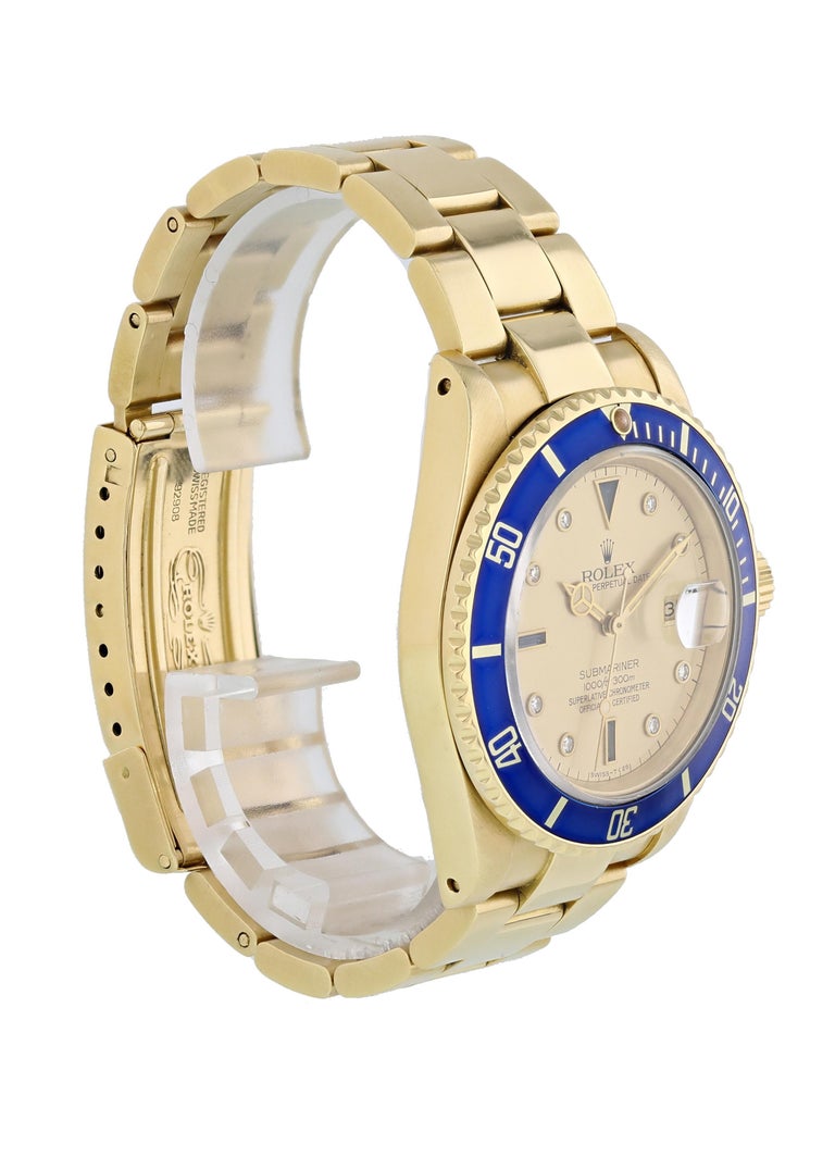 Rolex Submariner 16808 Diamond Serti Dial Men's Watch For Sale at 1stDibs