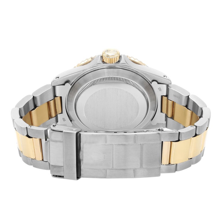 Rolex Submariner 18k Gold Steel Custom Diamond Bezel Blue Dial Men ...