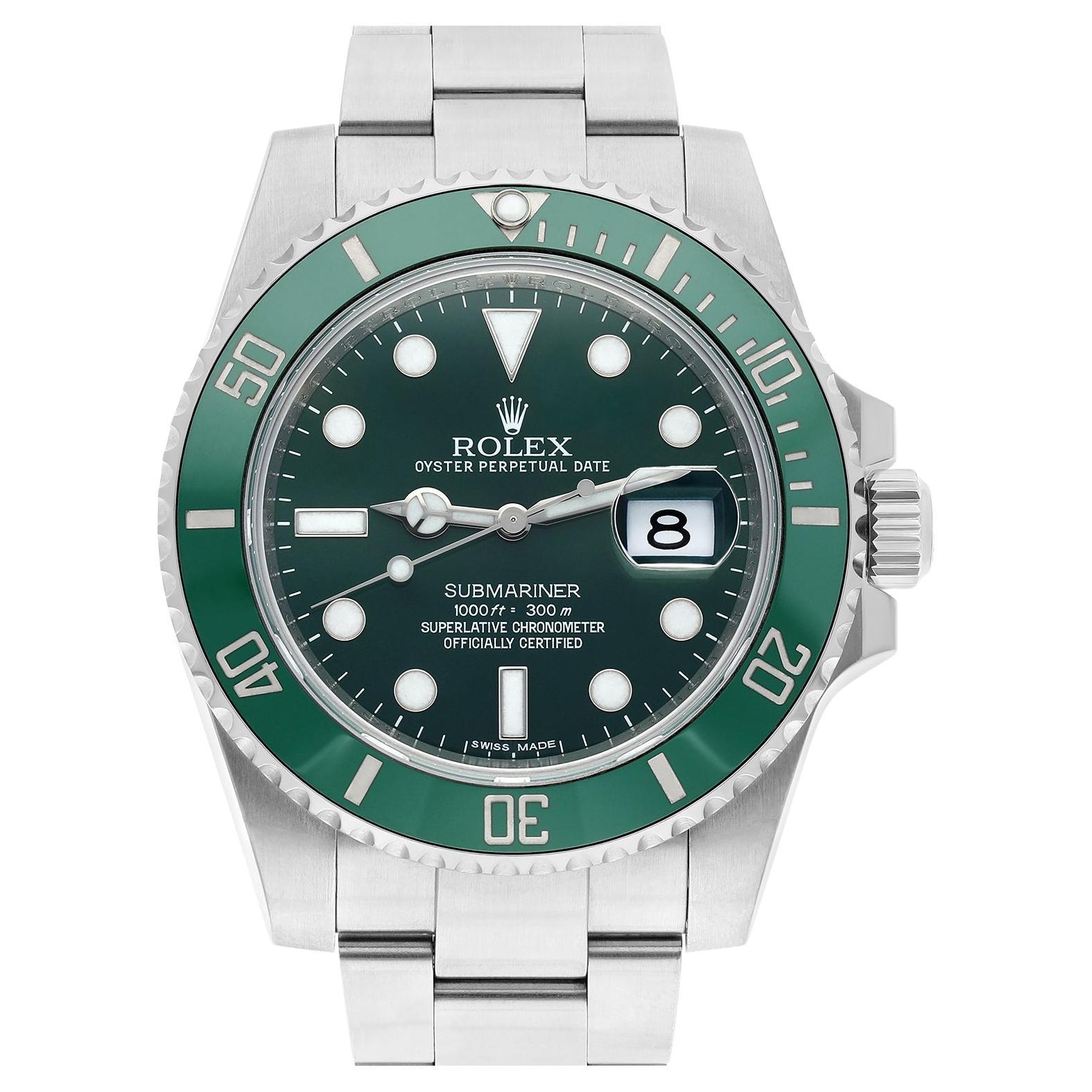 Rolex Submariner Hulk Green Dial Bezel Men's Watch 116610LV Box Card ...