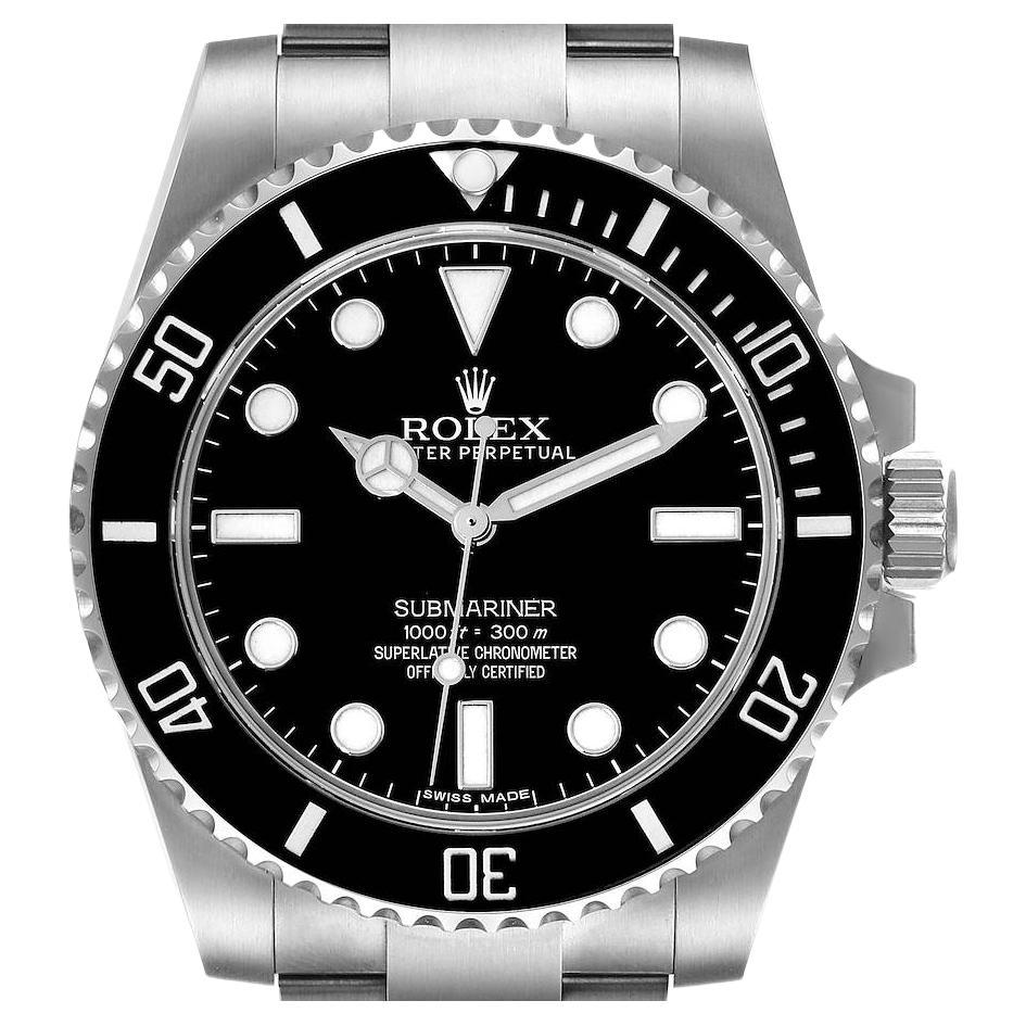 Rolex Submariner Black Dial Ceramic Bezel Steel Mens Watch 114060 Box ...