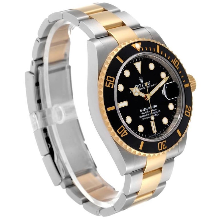 Rolex Submariner 41 Steel Yellow Gold Black Dial Mens Watch 126613 ...