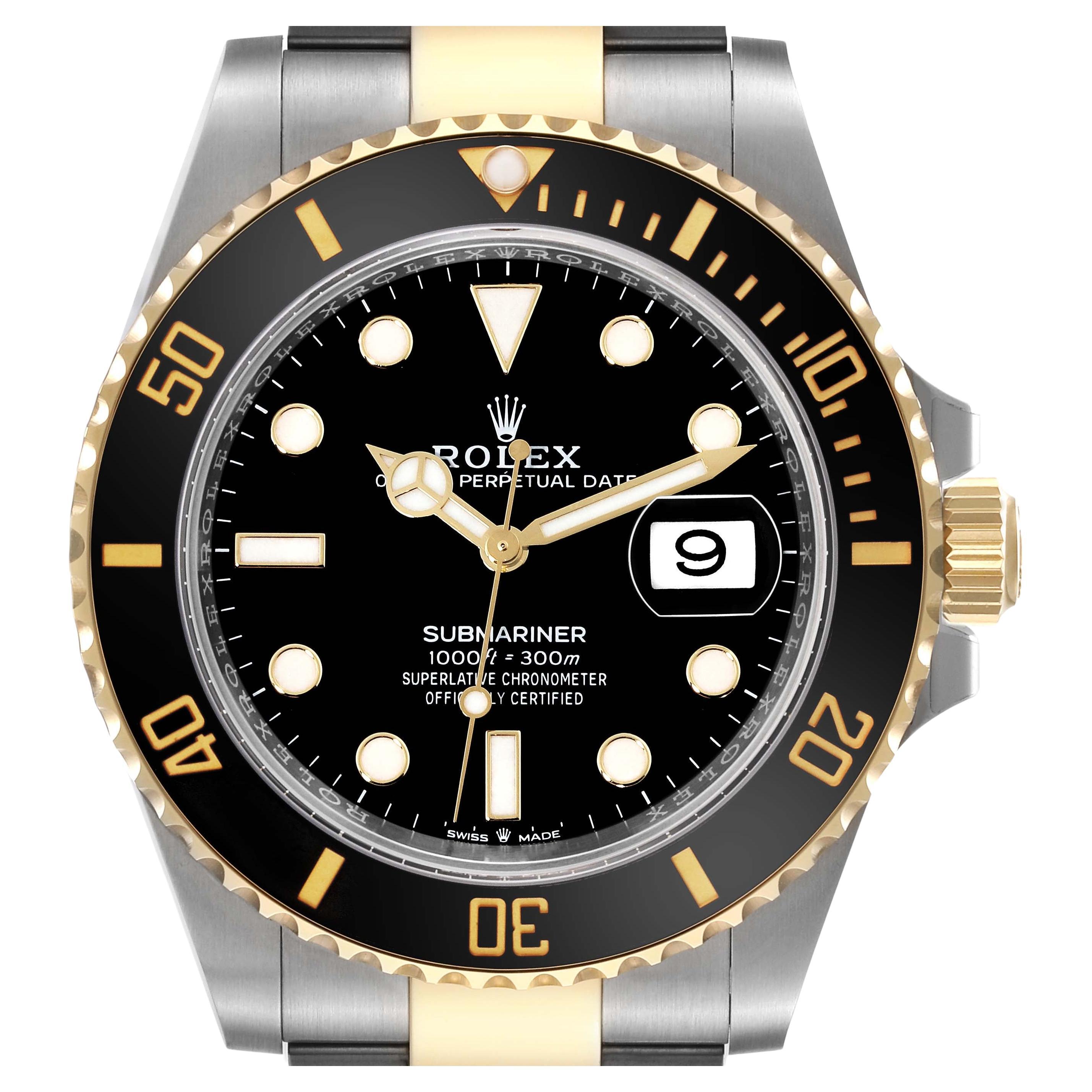 Rolex Submariner 41 Steel Yellow Gold Black Dial Mens Watch 126613 ...