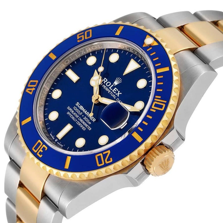 Rolex Submariner 41 Steel Yellow Gold Blue Dial Mens Watch 126613 ...