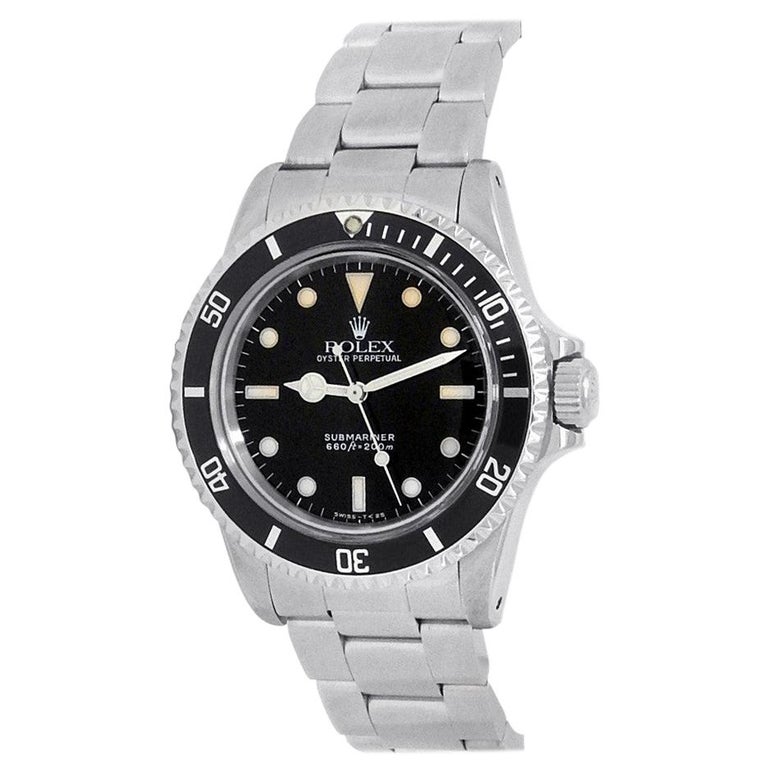 Rolex Submariner 5513, Black Dial, Certified and Warranty at 1stDibs