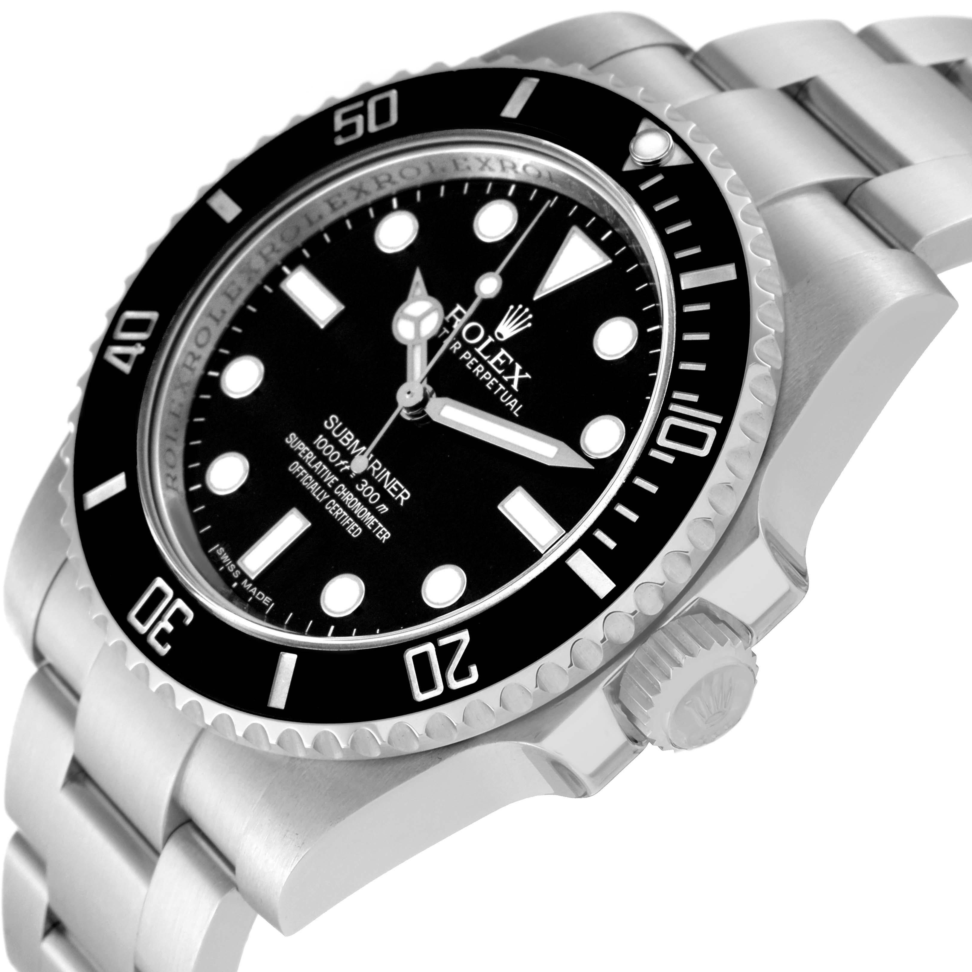 Rolex Submariner Black Dial Ceramic Bezel Steel Mens Watch 114060 Box ...