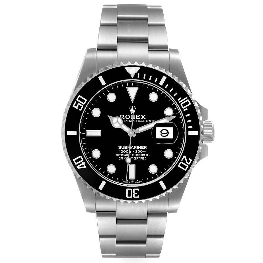 Rolex Submariner Black Dial Ceramic Bezel Steel Mens Watch 126610 Box ...