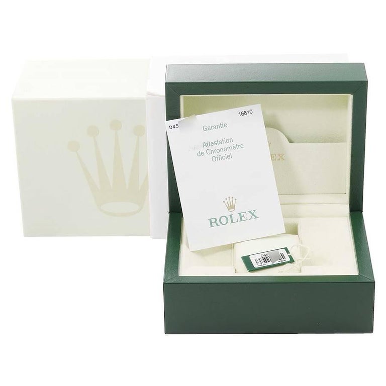 Rolex Submariner Black Dial Steel Mens Watch 16610 Box Papers at 1stDibs