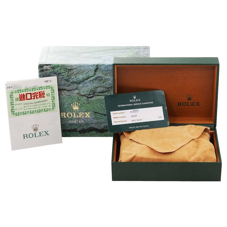 Rolex Submariner Black Dial Steel Mens Watch 16610 Box Papers Service ...