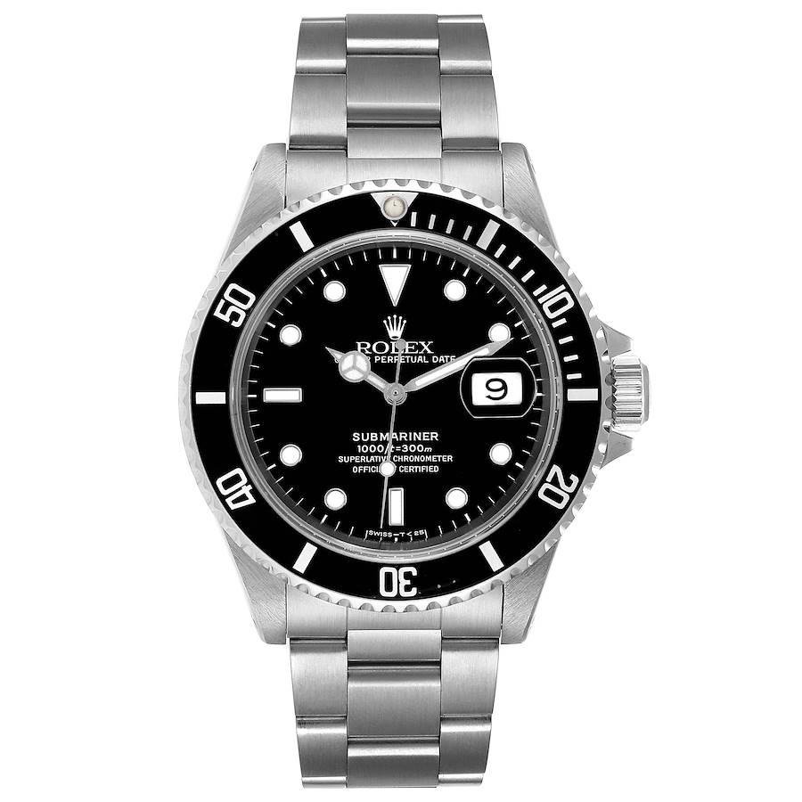 Rolex Submariner Black Dial Steel Mens Watch 16610 For Sale at 1stDibs ...