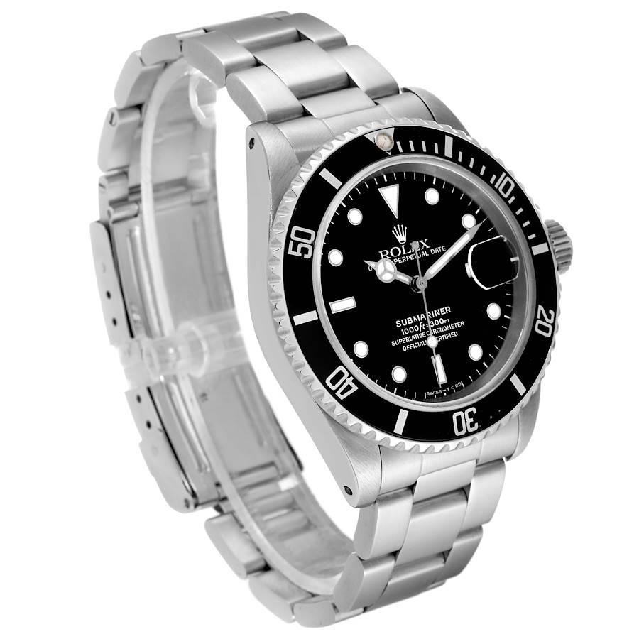 Rolex Submariner Black Dial Steel Mens Watch 16610 For Sale at 1stDibs ...