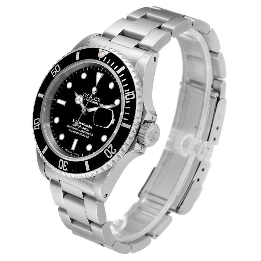 Rolex Submariner Black Dial Steel Mens Watch 16610 For Sale at 1stDibs ...