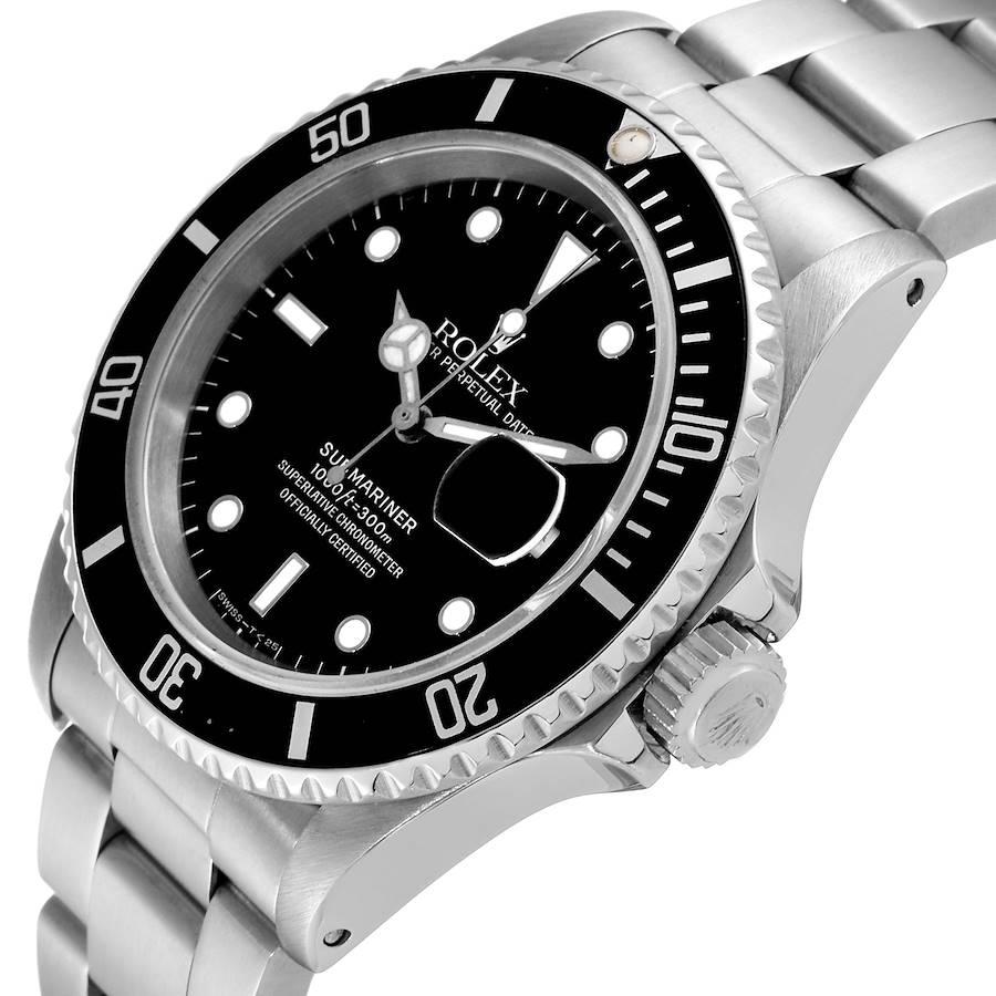 Rolex Submariner Black Dial Steel Mens Watch 16610 For Sale at 1stDibs ...