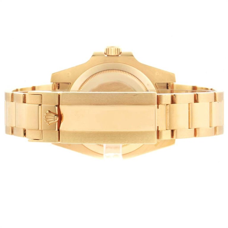 Rolex Submariner Black Dial Yellow Gold Men's Watch 116618 Box For Sale ...