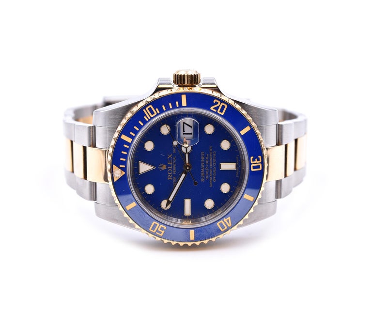 Rolex Submariner Blue Ceramic Submariner Two-Tone 18k Gold Watch Ref ...