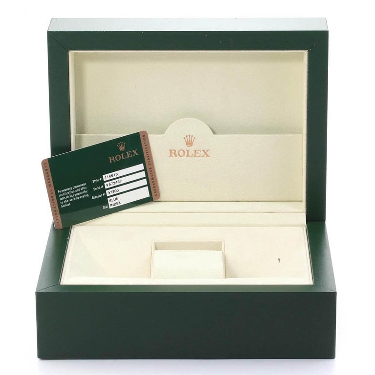 Rolex Submariner Blue Dial Steel Yellow Gold Men's Watch 116613 Box ...