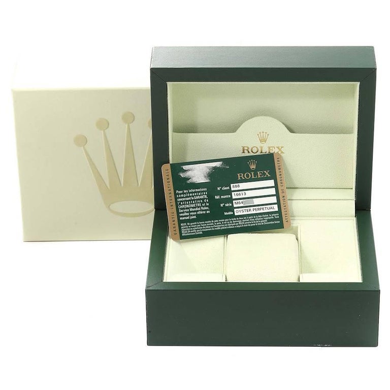 Rolex Submariner Blue Dial Steel Yellow Gold Mens Watch 16613 Box Card ...