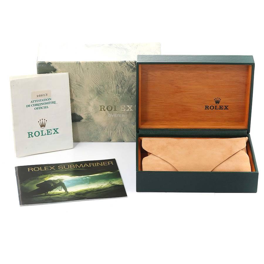 Rolex Submariner Blue Dial Steel Yellow Gold Mens Watch 16613 Box ...