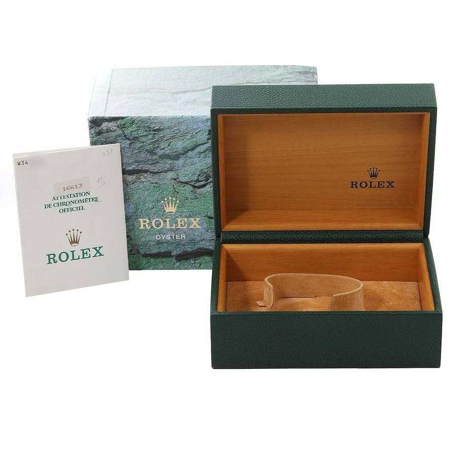 Rolex Submariner Blue Dial Steel Yellow Gold Mens Watch 16613 Box ...