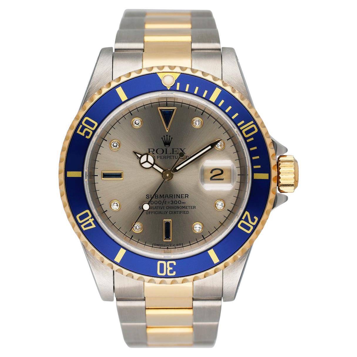 Rolex Submariner 16613 Serti Dial Men Watch For Sale at 1stDibs | rolex ...